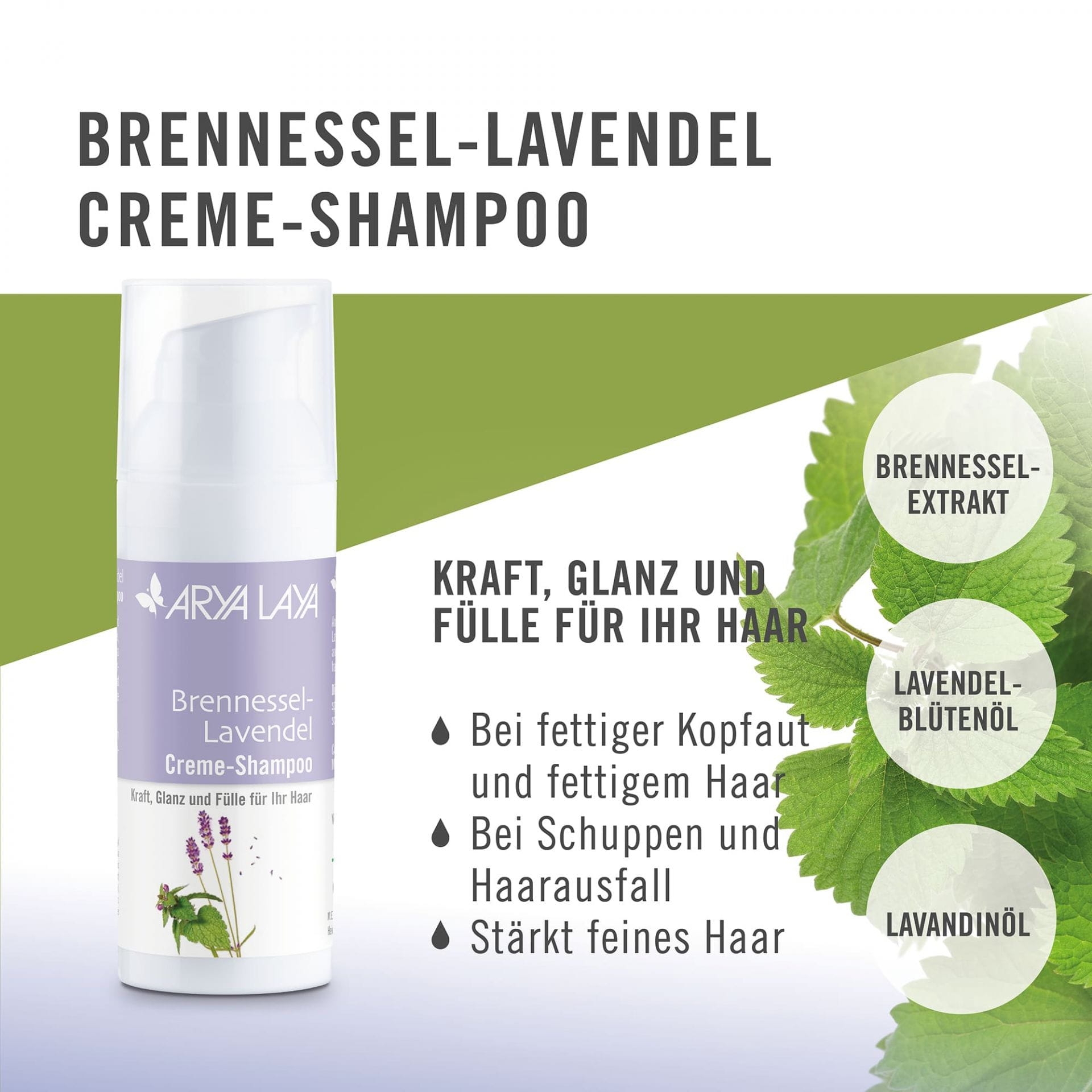 ARYA LAYA Brennnessel-Lavendel Creme-Shampoo